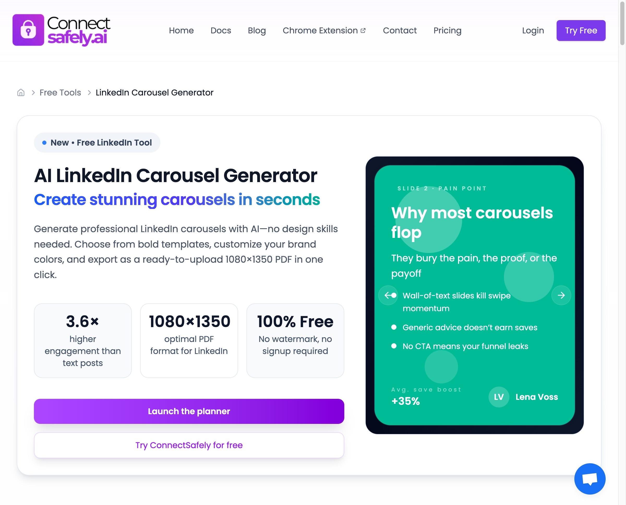 Free LinkedIn Carousel Generator | AI-Powered Tool 2026